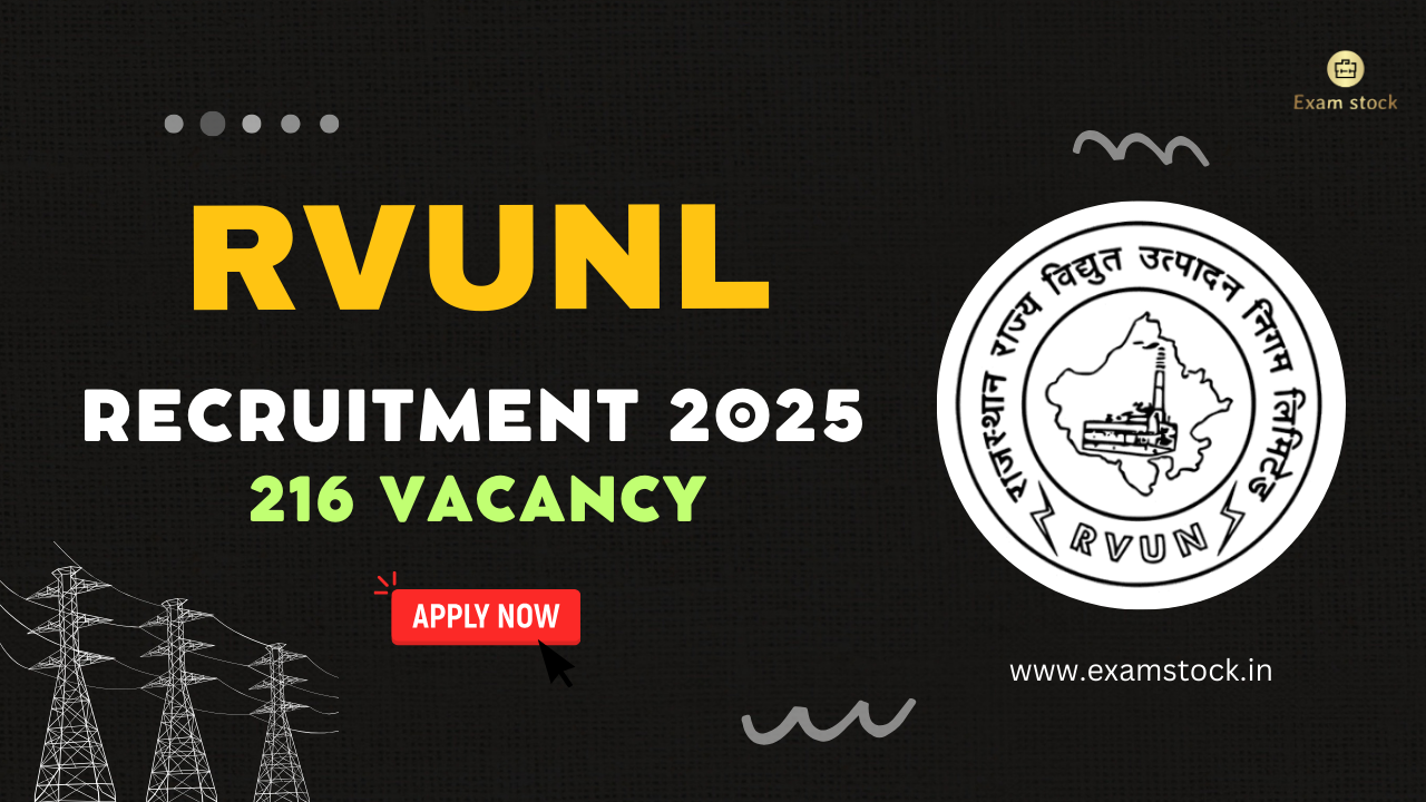 Rajasthan RVUNL Recruitment 2025 – Apply for Technician 216 Posts, Check Notification ...