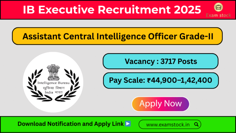 Intelligence Bureau (IB) Executive Recruitment 2025 - Government job portal